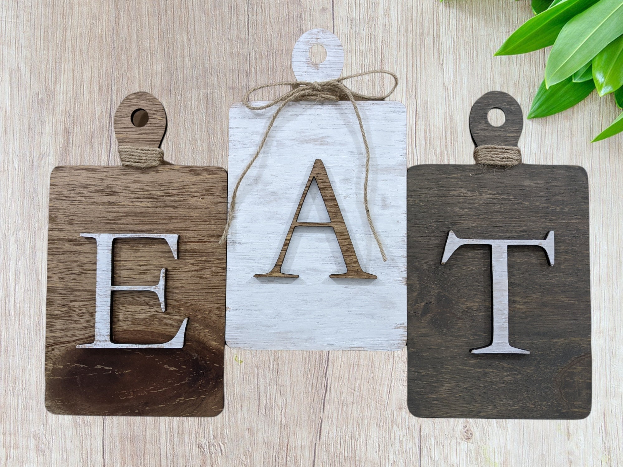 Rustic EAT Wall Decor Cutting Board Shaped EAT Wall Hanging - Etsy