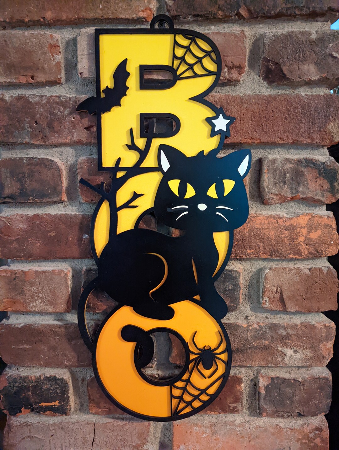 Cat BOO Halloween Door Sign Decor, Cat Wall Decor, Hanging Halloween ...