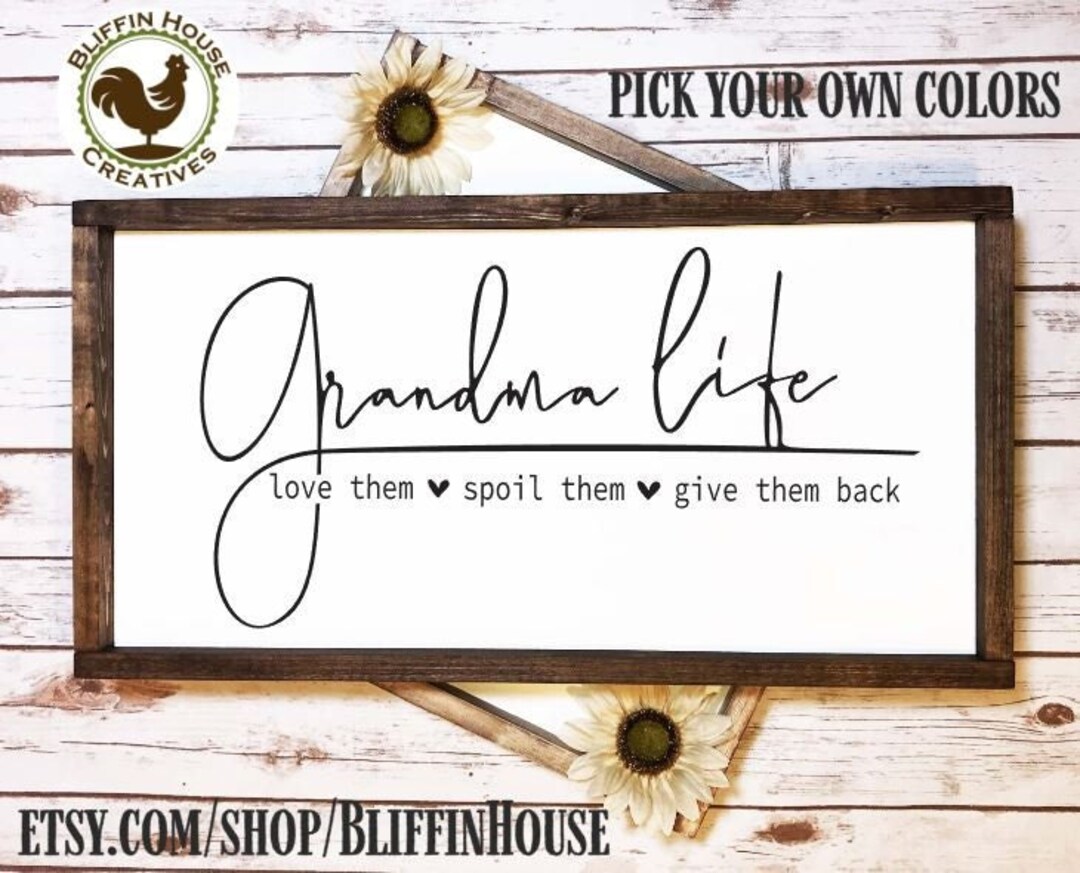 Grandma Life Rustic Wood Sign, Gifts for Grandma, Farmhouse Sign ...