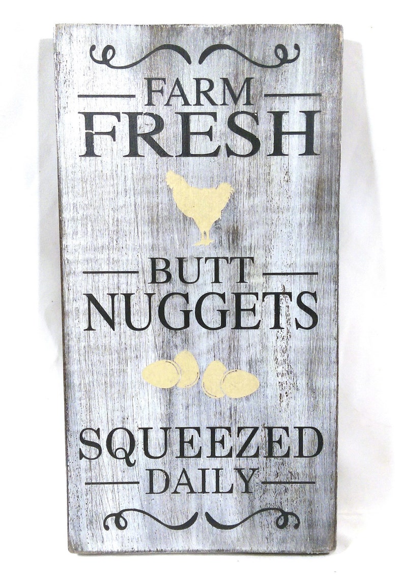 Farm Fresh Butt Nuggets Rustic Wood Chicken Sign Decor 5 - Etsy