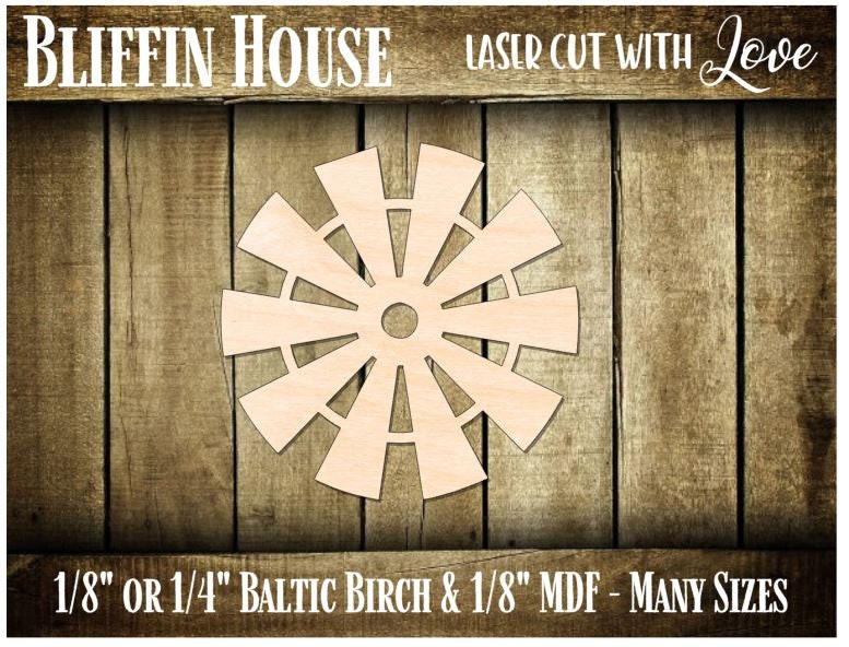 Farm Windmill Blades Unfinished Wood Shape 1/8 or - Etsy