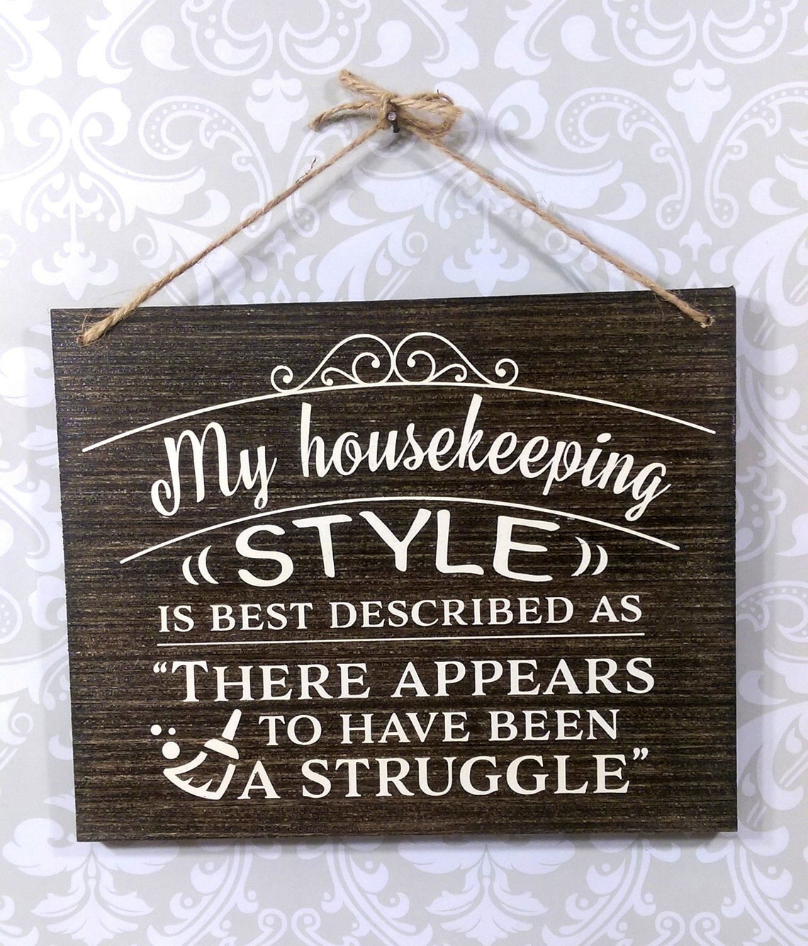 My Housekeeping Style Rustic Wooden Sign | Etsy
