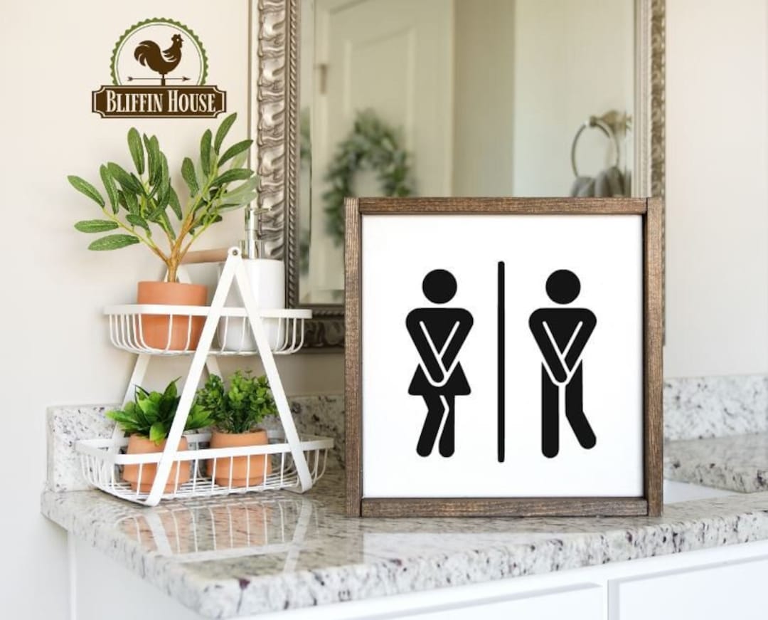 Need to Pee Gotta Pee Now Funny Bathroom Sign, Urgent Pee Bathroom ...