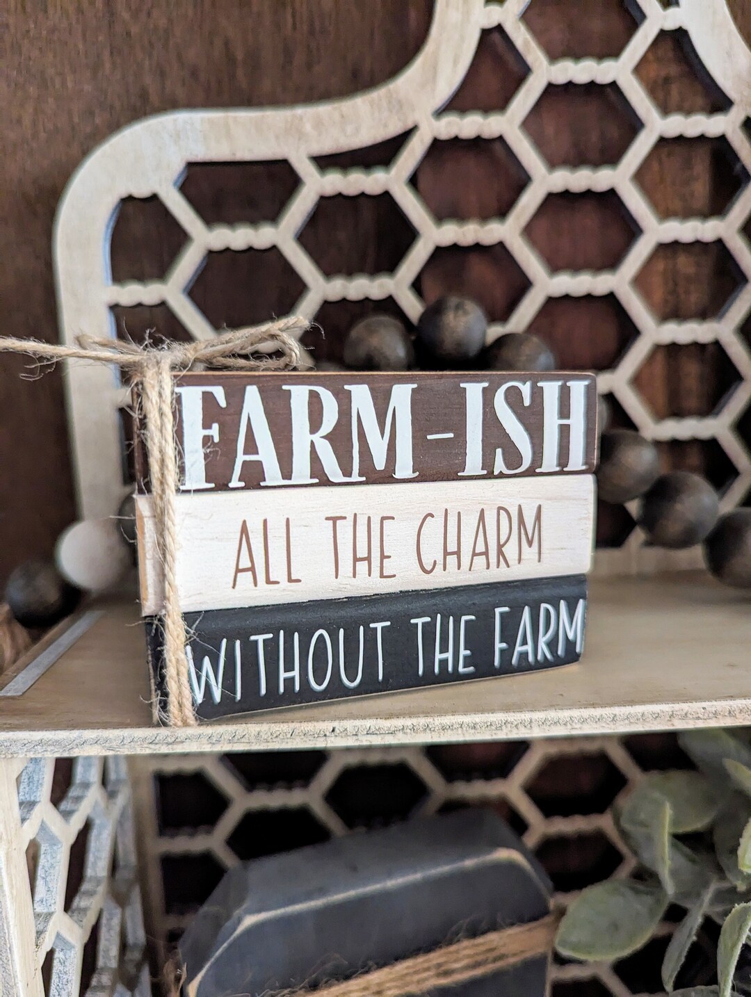 Farm-ish Mini Wood Book Stack, All the Charm Without the Farm, Farm ...