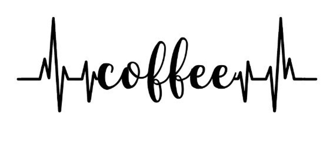 Coffee Heartbeat Vinyl Decal for Cars, Coffee Decal for Mugs, Coffee ...