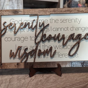 Serenity Prayer Sign Wall Decor or Table Top Decor, Laser Cut Hand ...