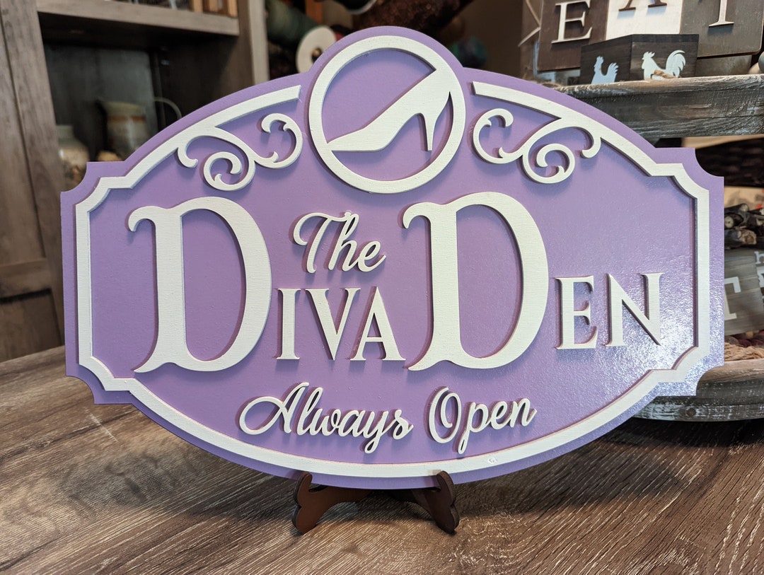 The Diva Den Sign, Personalized She Shed Sign, She Shack Sign ...