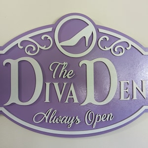 The Diva Den Sign, Personalized She Shed Sign, She Shack Sign, Customizable Gift for Her, Mother ...