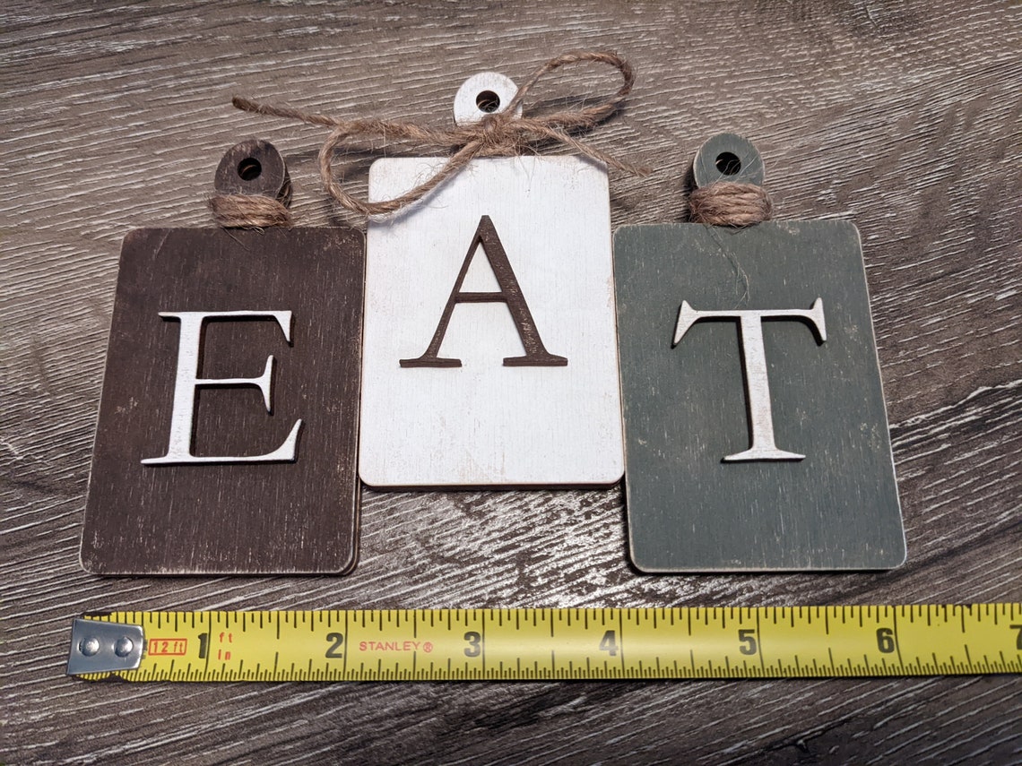 Tier Tray Mini EAT Sign Farmhouse EAT Sign Tier Tray Decor | Etsy