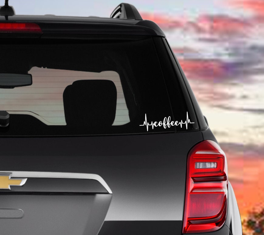 Coffee Heartbeat Vinyl Decal for Cars Coffee Decal for Mugs - Etsy