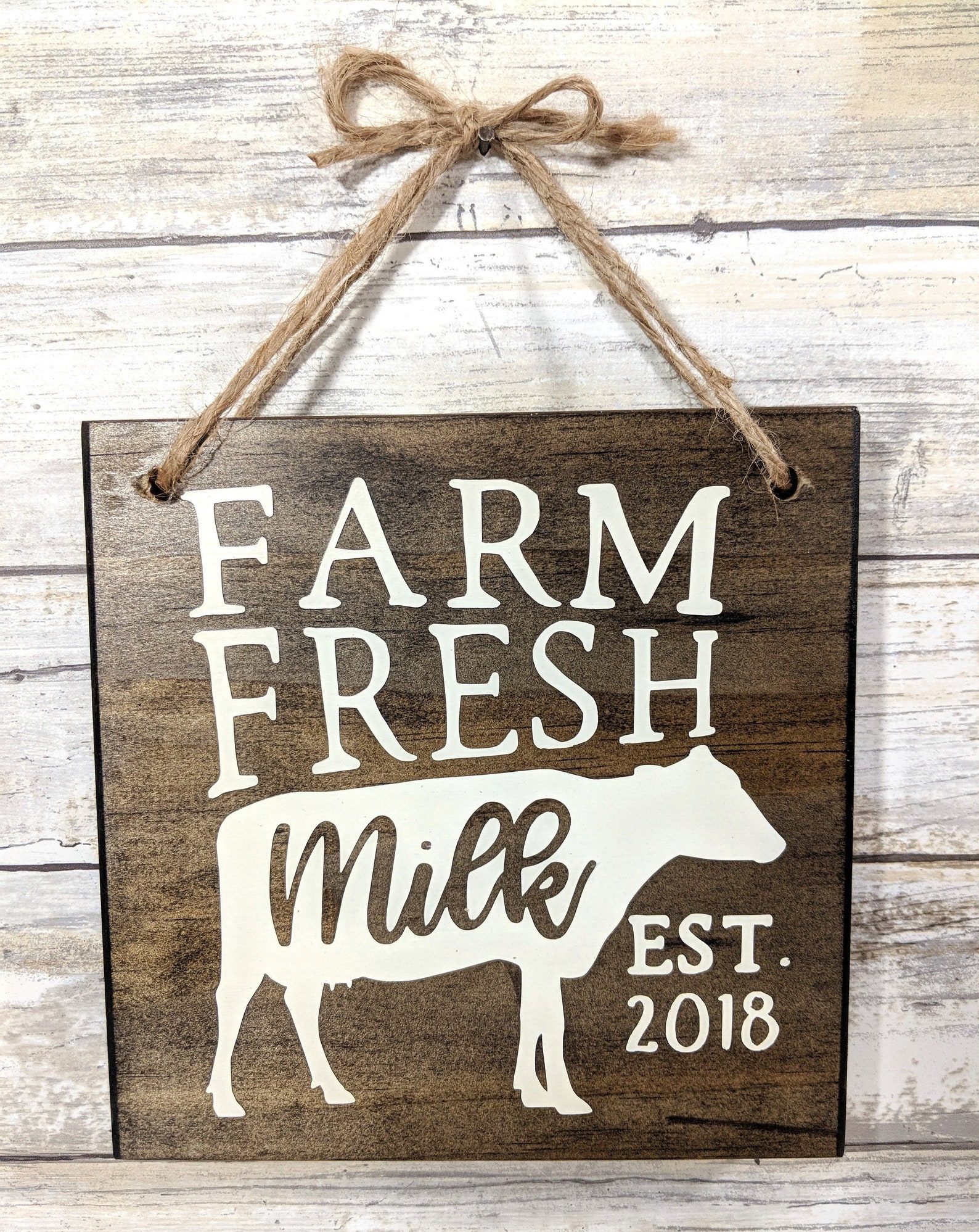 Farm Fresh Milk Handpainted Wood Sign 6 X 6 Wood - Etsy