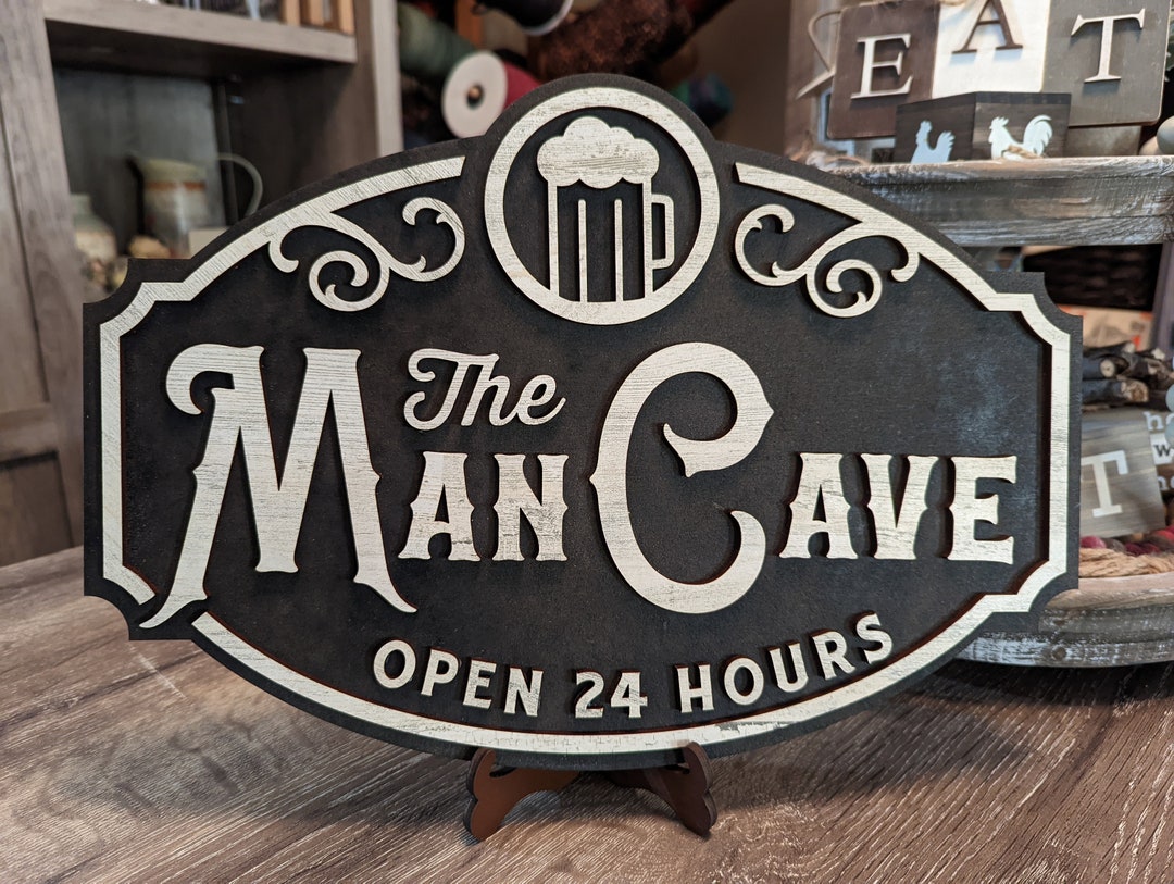 Man Cave Sign, Personalized Man Sign, Customizable Gift for Men, Father ...