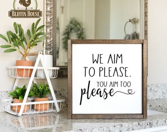 Please Aim Bathroom Sign - Etsy