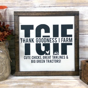 TGIF Thank Goodness I Farm Wood Framed Rustic Wood Farmhouse - Etsy