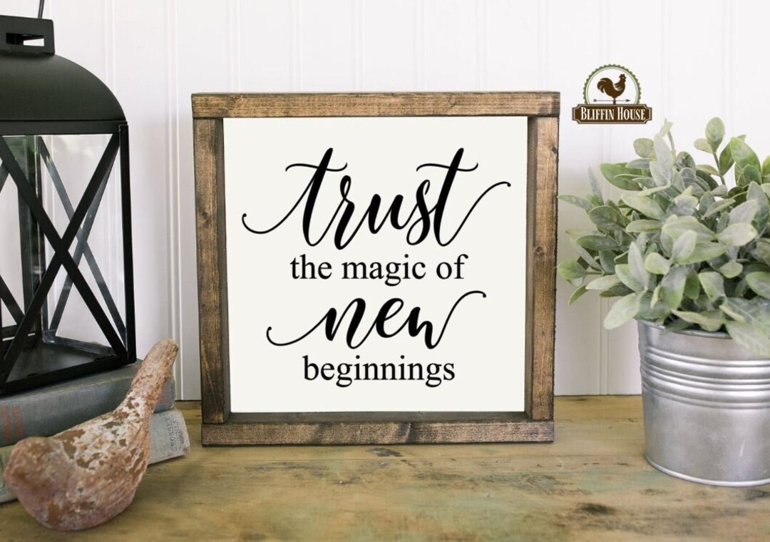 New Beginnings, Motivational Quote Sign, Divorce Gift, Graduation Gift ...