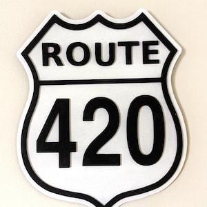 Route 420 Highway Sign, Route 420 Wall Decor, Weed Wall Decor, Man Cave ...