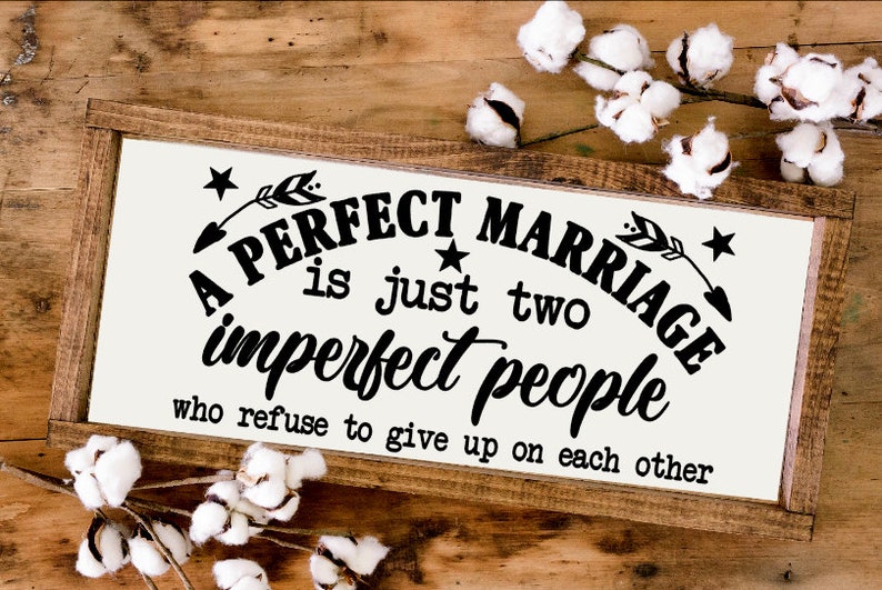 Rustic Perfect Marriage Sign / Newlywed Wood Sign / | Etsy