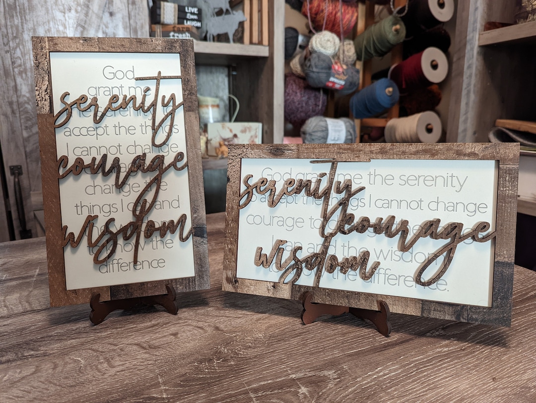 Serenity Prayer Sign Wall Decor or Table Top Decor, Laser Cut Hand ...