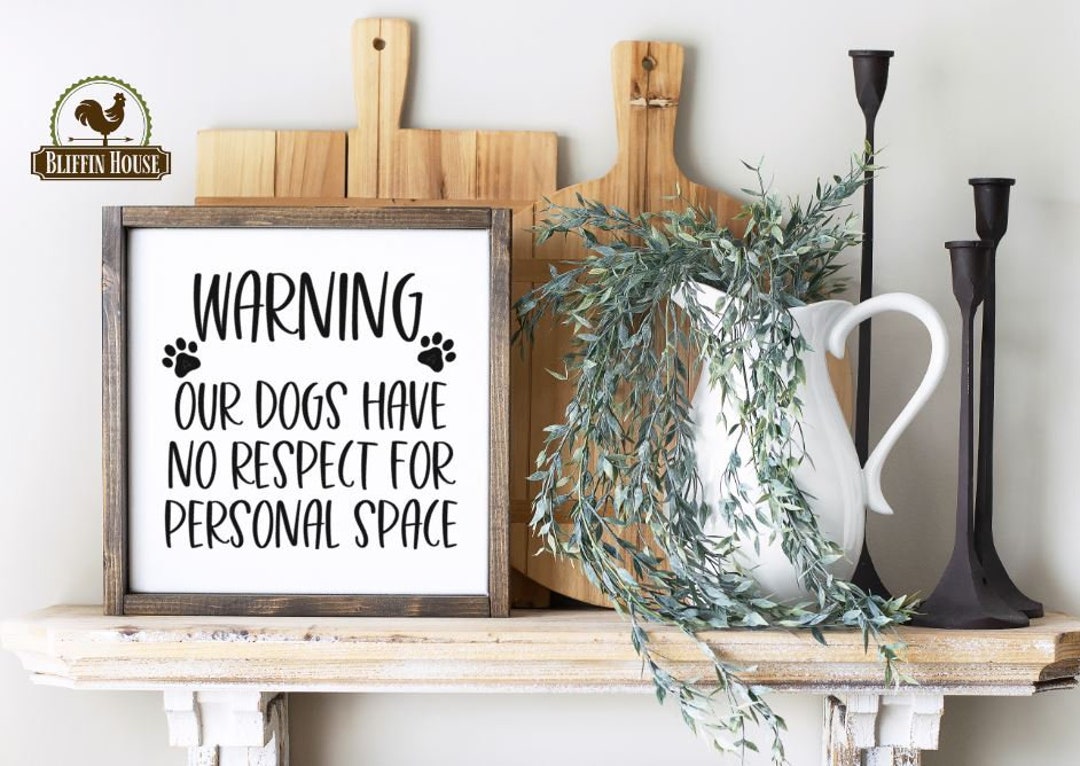 Warning Our Dogs Wood Sign, Funny Dog Warning Sign, Funny Dog Decor ...
