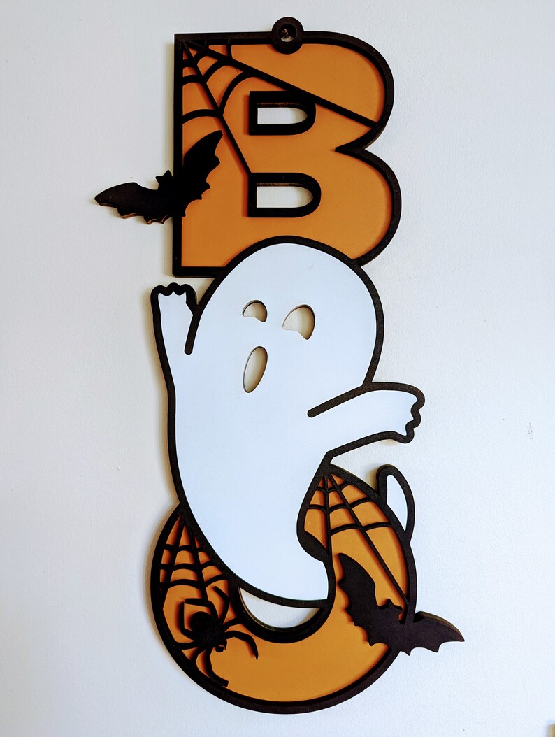 BOO Halloween Door Sign Decor Ghost Wall Decor Hanging - Etsy