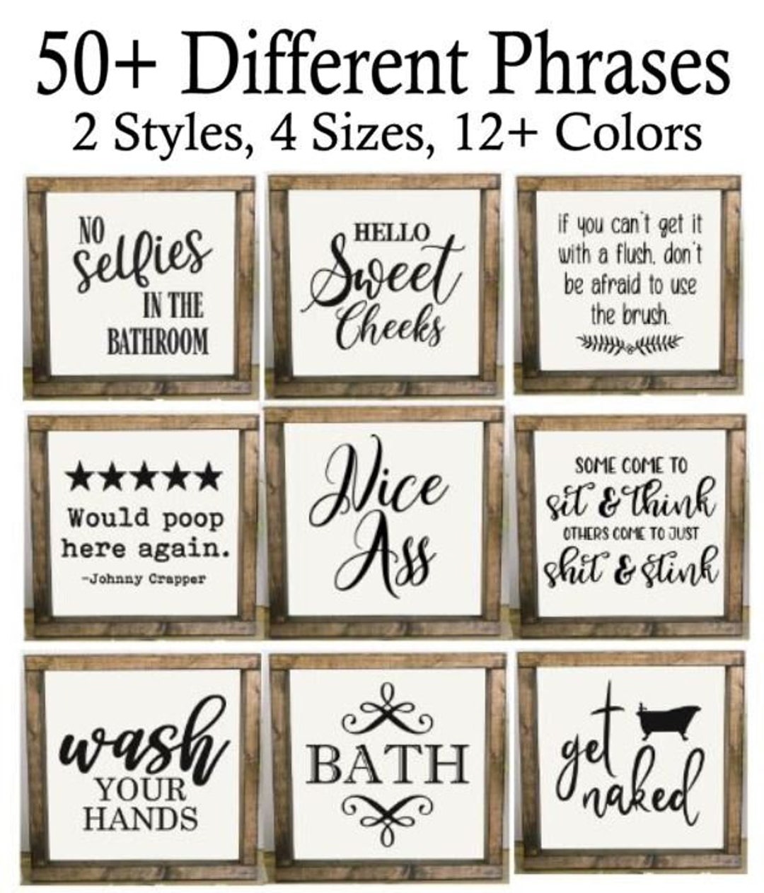 Funny Bathroom Signs, Wood Bathroom Sign, Bathroom Decor, Bathroom ...