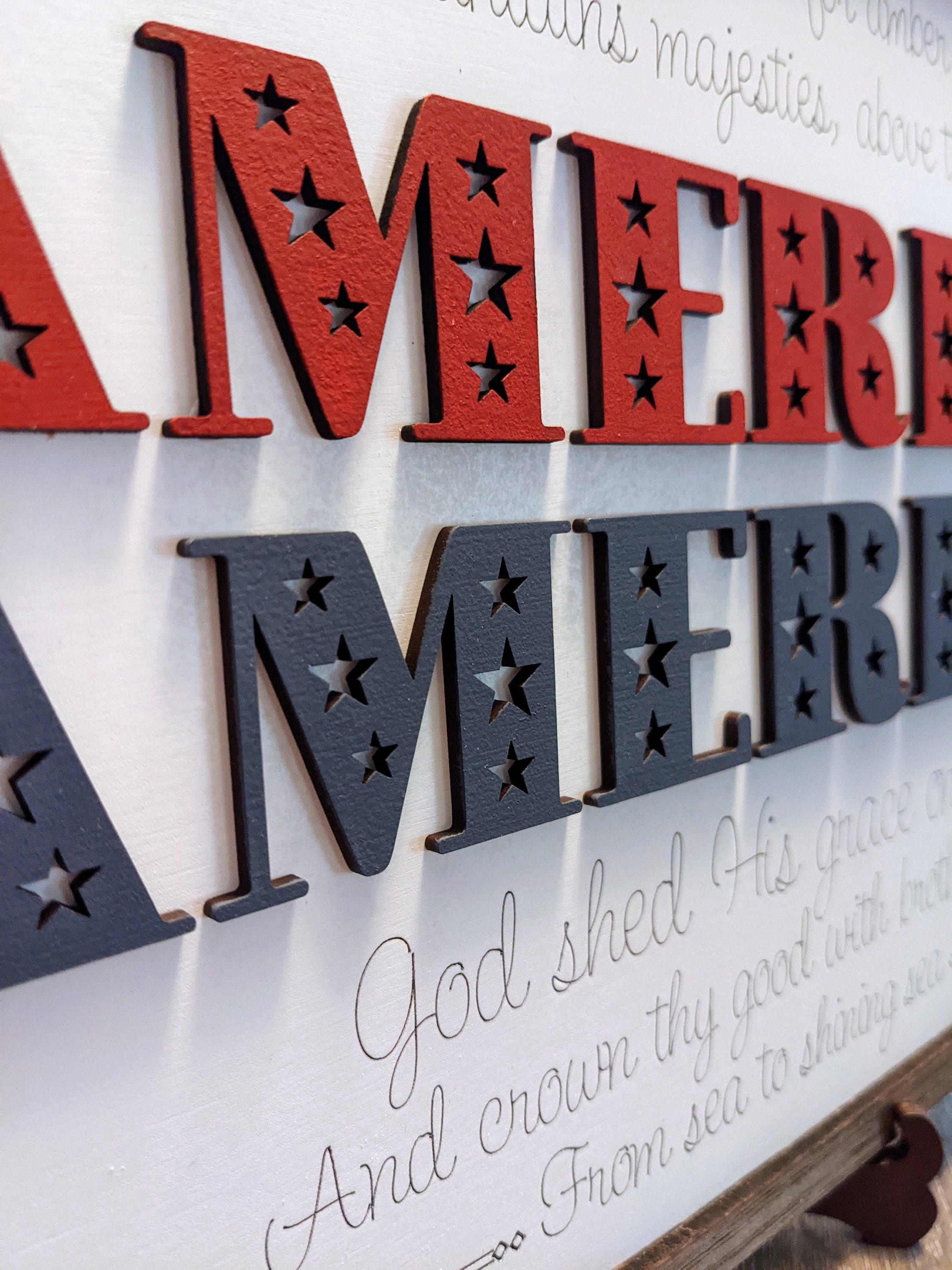 America the Beautiful Lyrics Wood Wall Decor Laser Cut - Etsy