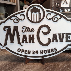 Man Cave Sign, Personalized Man Sign, Customizable Gift for Men, Father ...