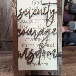 Serenity Prayer Sign Wall Decor or Table Top Decor, Laser Cut Hand ...