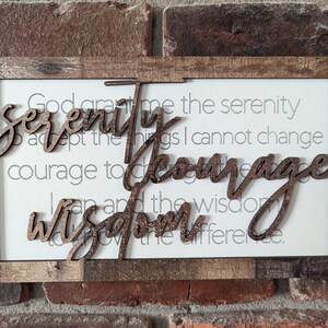 Serenity Prayer Sign Wall Decor or Table Top Decor, Laser Cut Hand ...