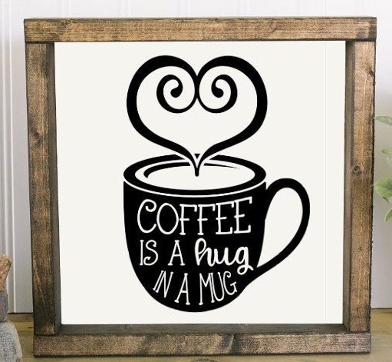 Coffee Hug in A Mug Vinyl Decal for Sign Wall Mugs Make Your | Etsy
