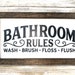 Rustic Bathroom Rules Sign / Bathroom Decor / Wood Bathroom Sign ...