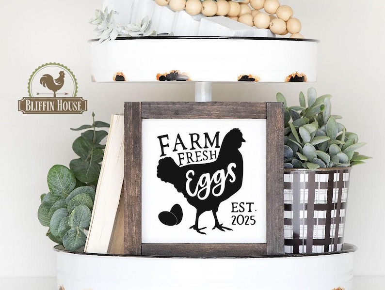 Personalized Farm Fresh Eggs Sign: Rustic Farmhouse Decor - Etsy