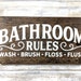 Rustic Bathroom Rules Sign / Bathroom Decor / Wood Bathroom Sign ...