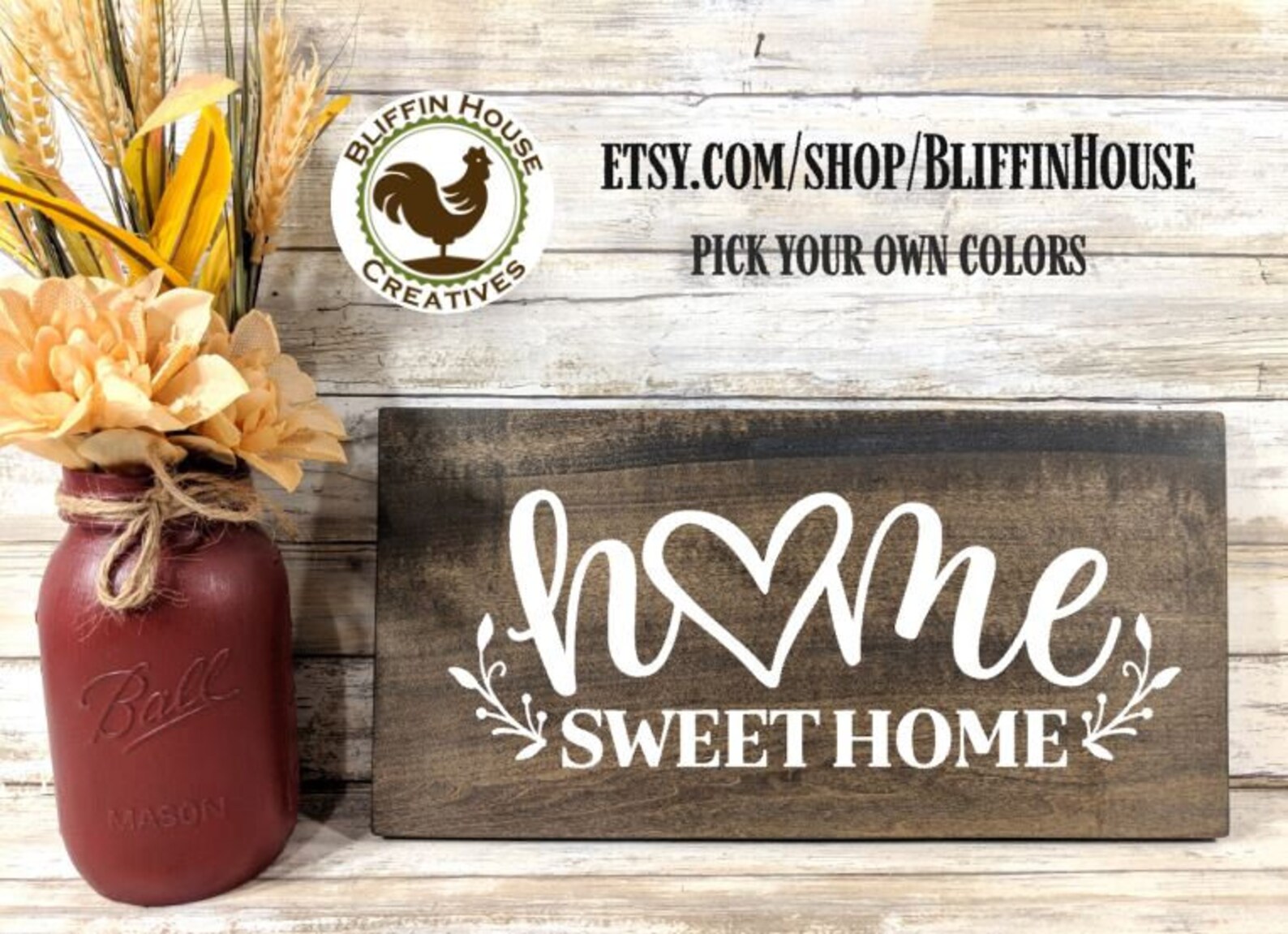 Home Sweet Home Rustic Wood Farmhouse Sign, 2 Styles, Multiple Sizes ...