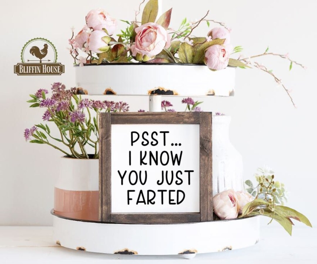 Psst I Know You Just Farted Wood Bathroom Sign, Funny Bathroom Signs ...