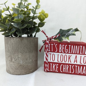 Mini Wood Book Stack, Christmas Book Stack Tier Tray Decor, Shelf ...