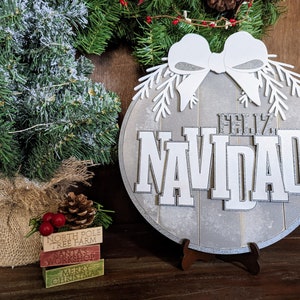 Feliz Navidad Holiday Wall Hanger, Jumbo Christmas Wall Ornament, Feliz ...