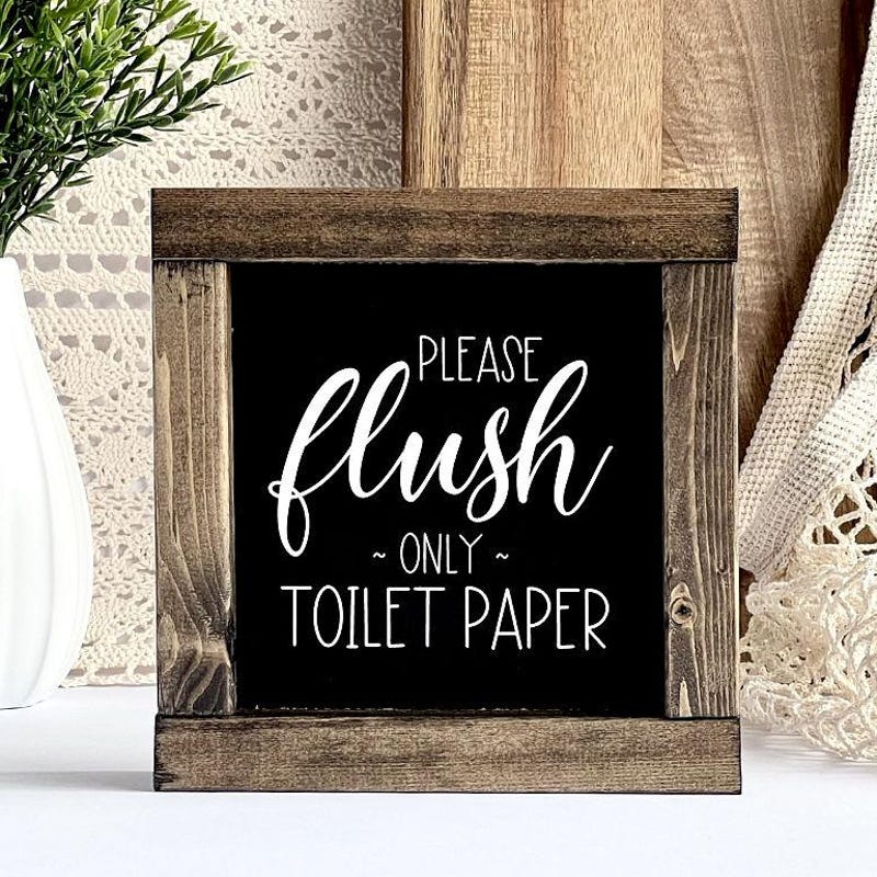 Flush Only Toilet Paper Sign - Etsy