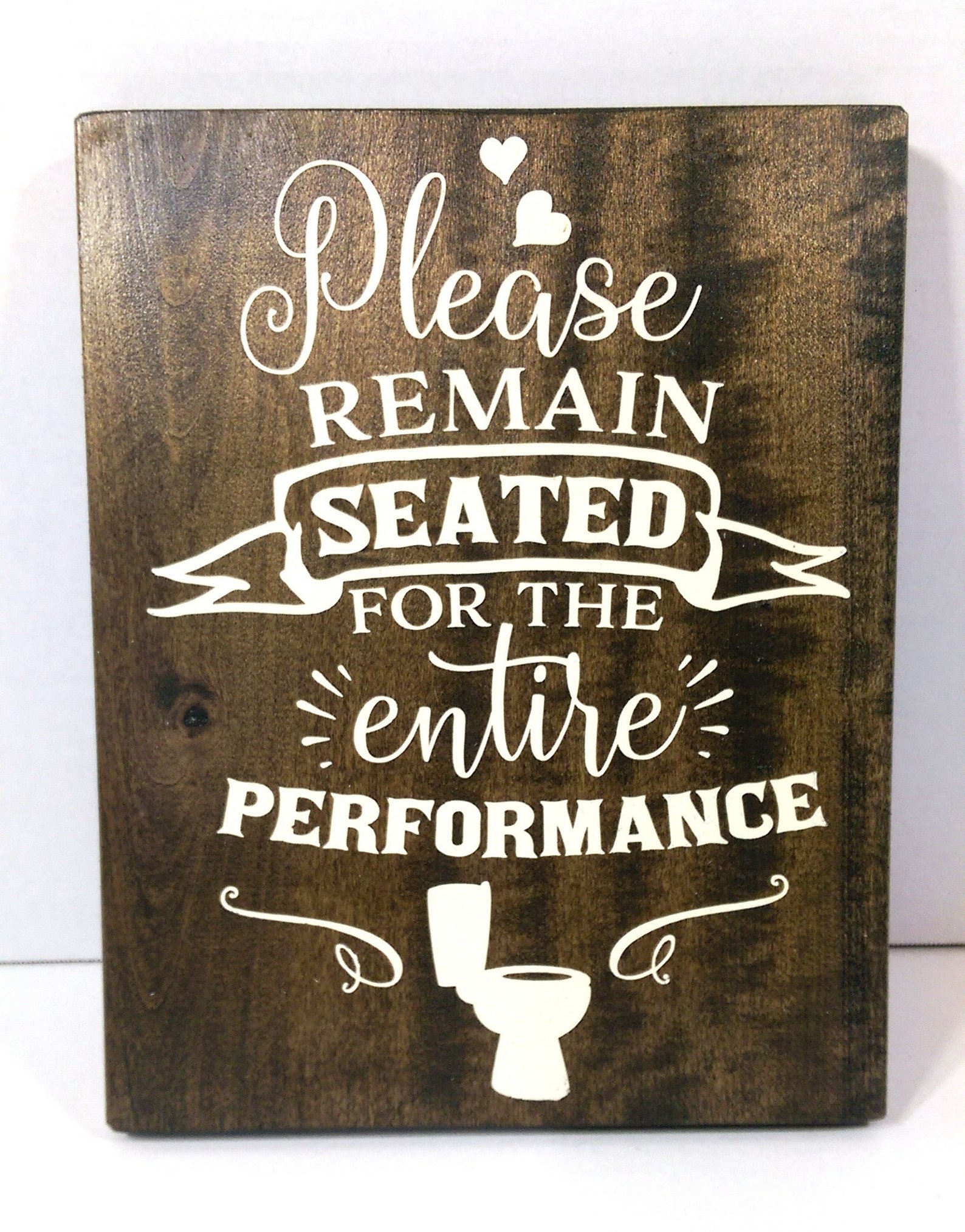 Please Remain Seated Rustic Wooden Sign, Farmhouse Sign, Bathroom Humor ...