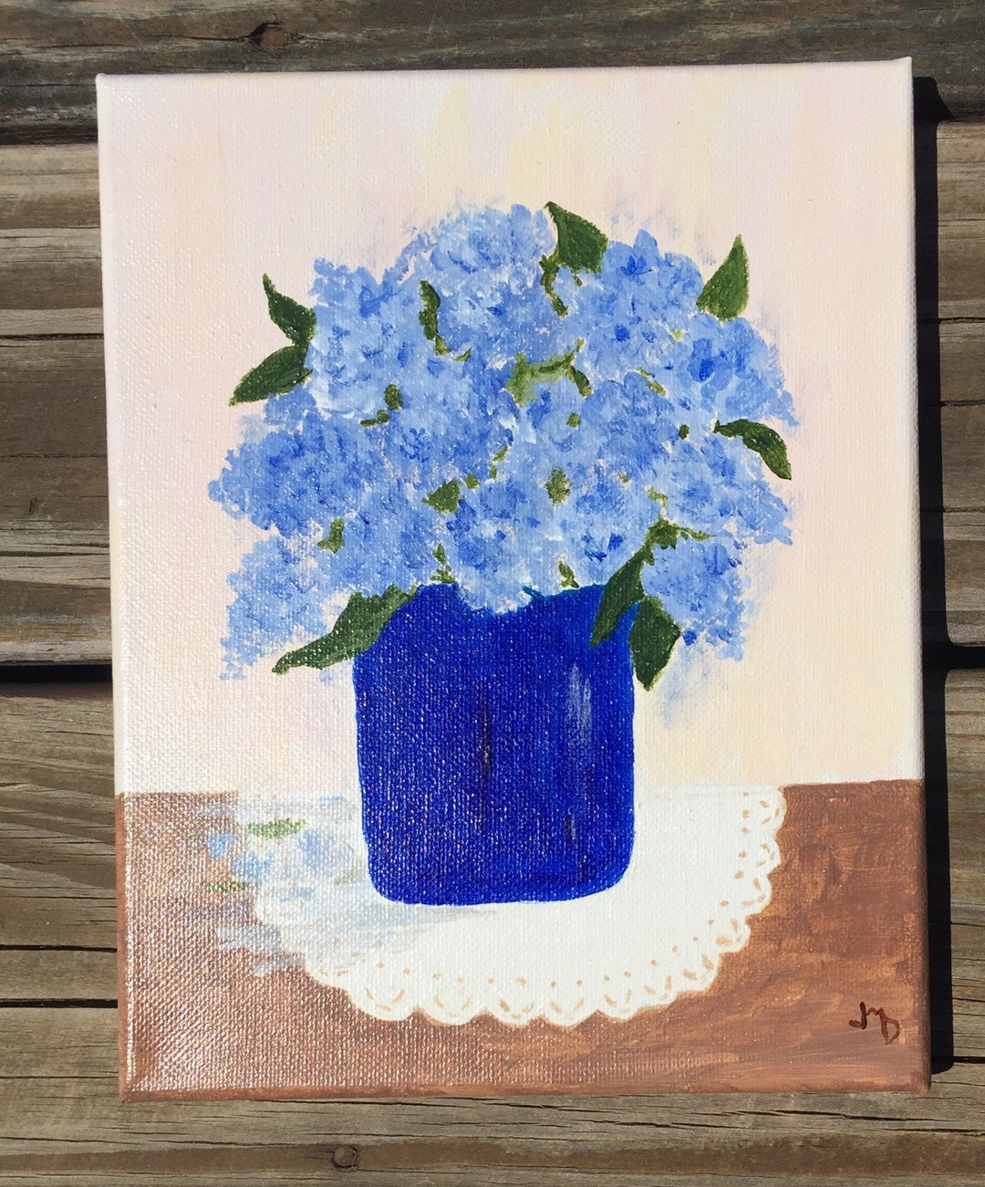 Blue Lilacs, Original Acrylic Painting, 8x10 Original Painting, - Etsy