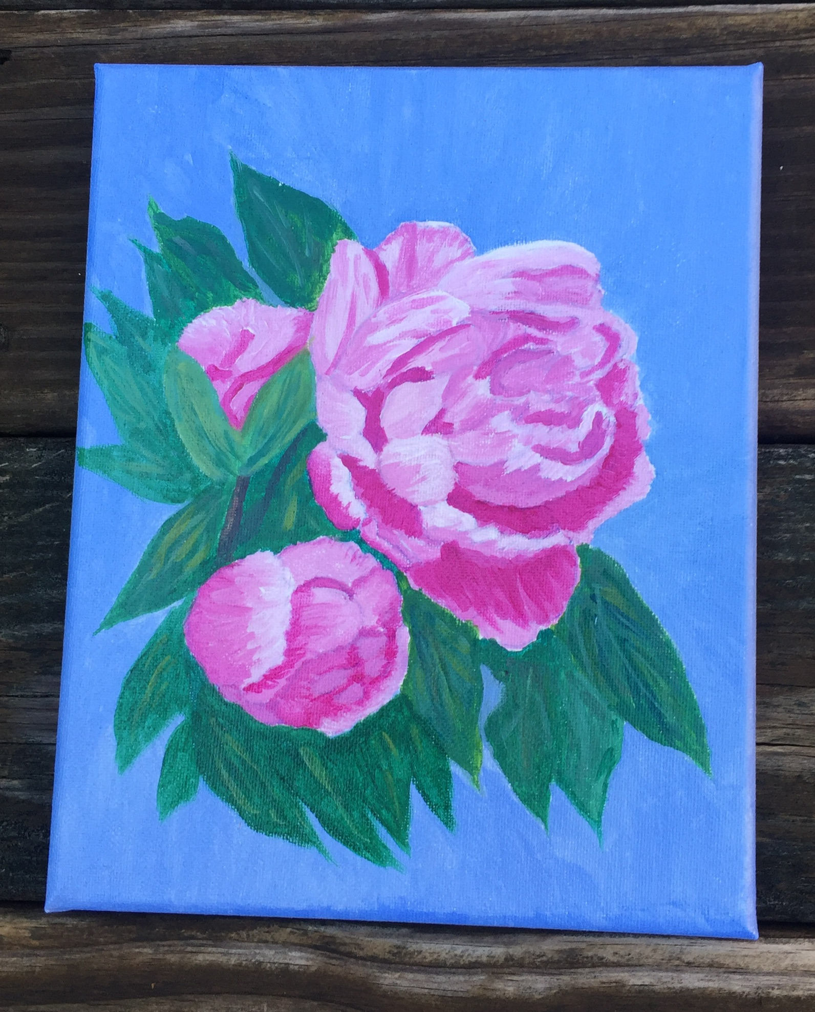 Peony. Original Acrylic Painting of Peonies on Canvas - Etsy UK