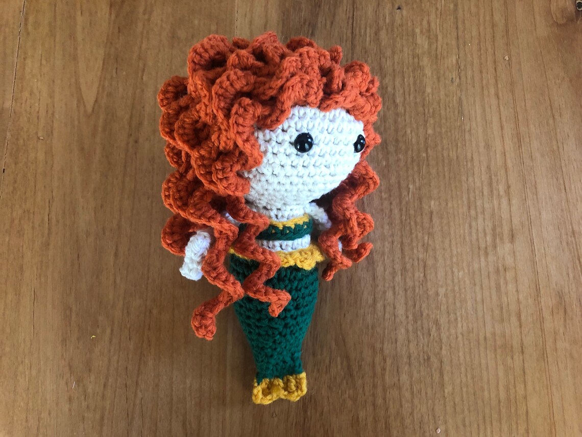 Crochet Merida Mermaid Crochet Princess Mermaid Doll Merida - Etsy