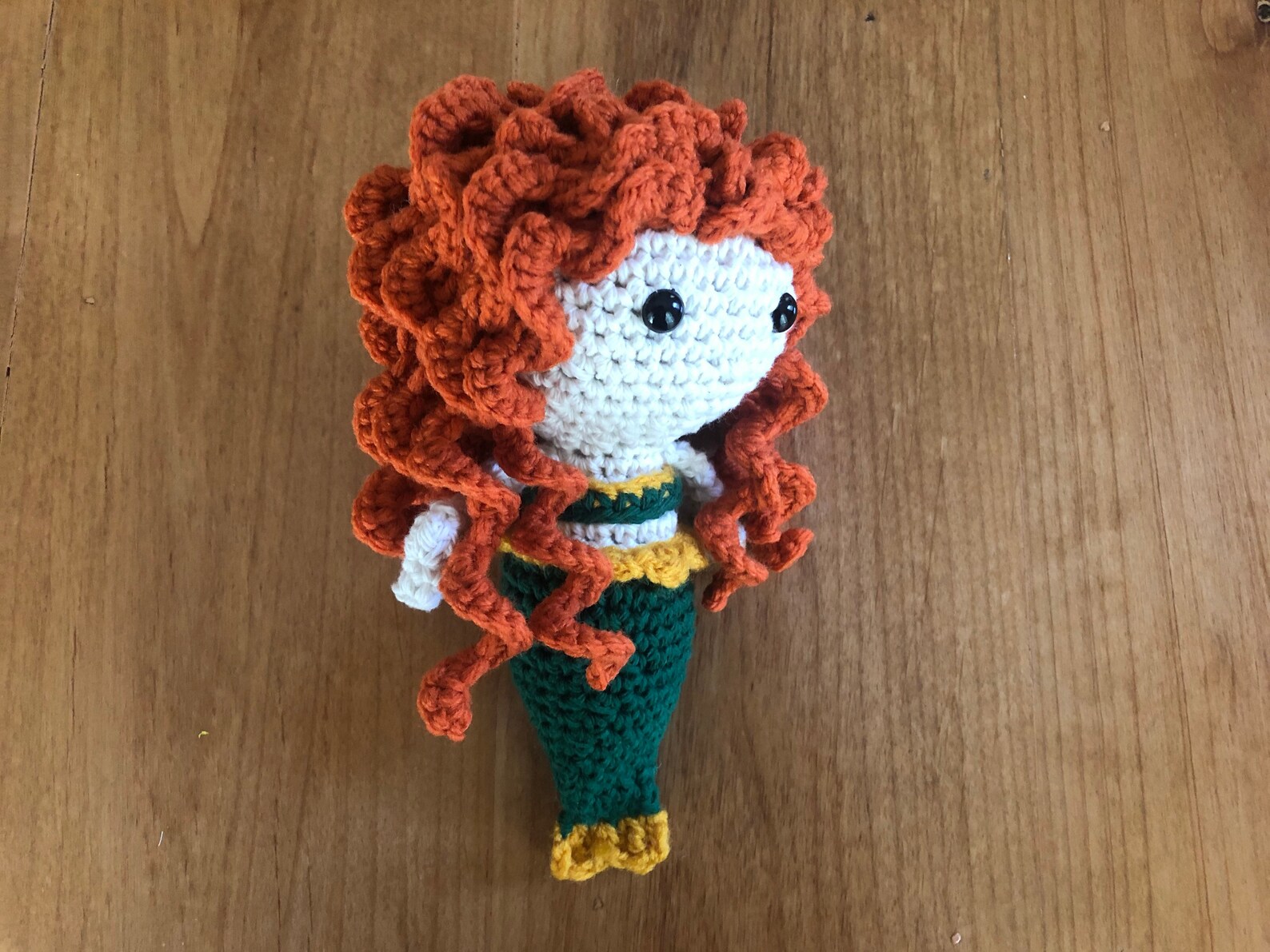Crochet Merida Mermaid Crochet Princess Mermaid Doll Merida - Etsy
