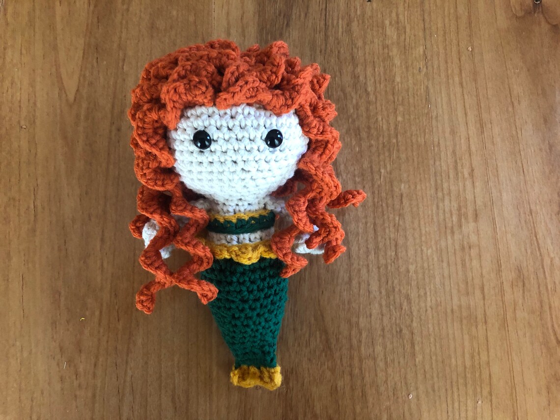 Crochet Merida Mermaid Crochet Princess Mermaid Doll Merida - Etsy