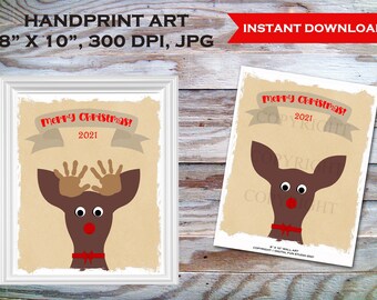 Reindeer Handprint Craft - Etsy