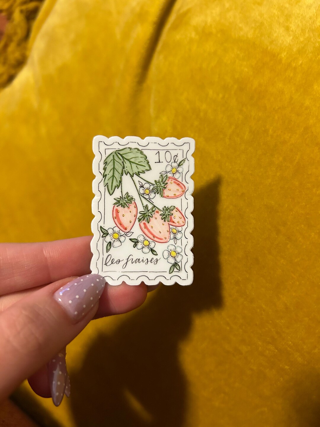 Mini Strawberry Stamp Sticker - Etsy