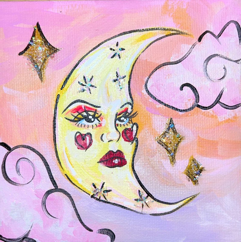 Cotton Candy Moon Print - Etsy