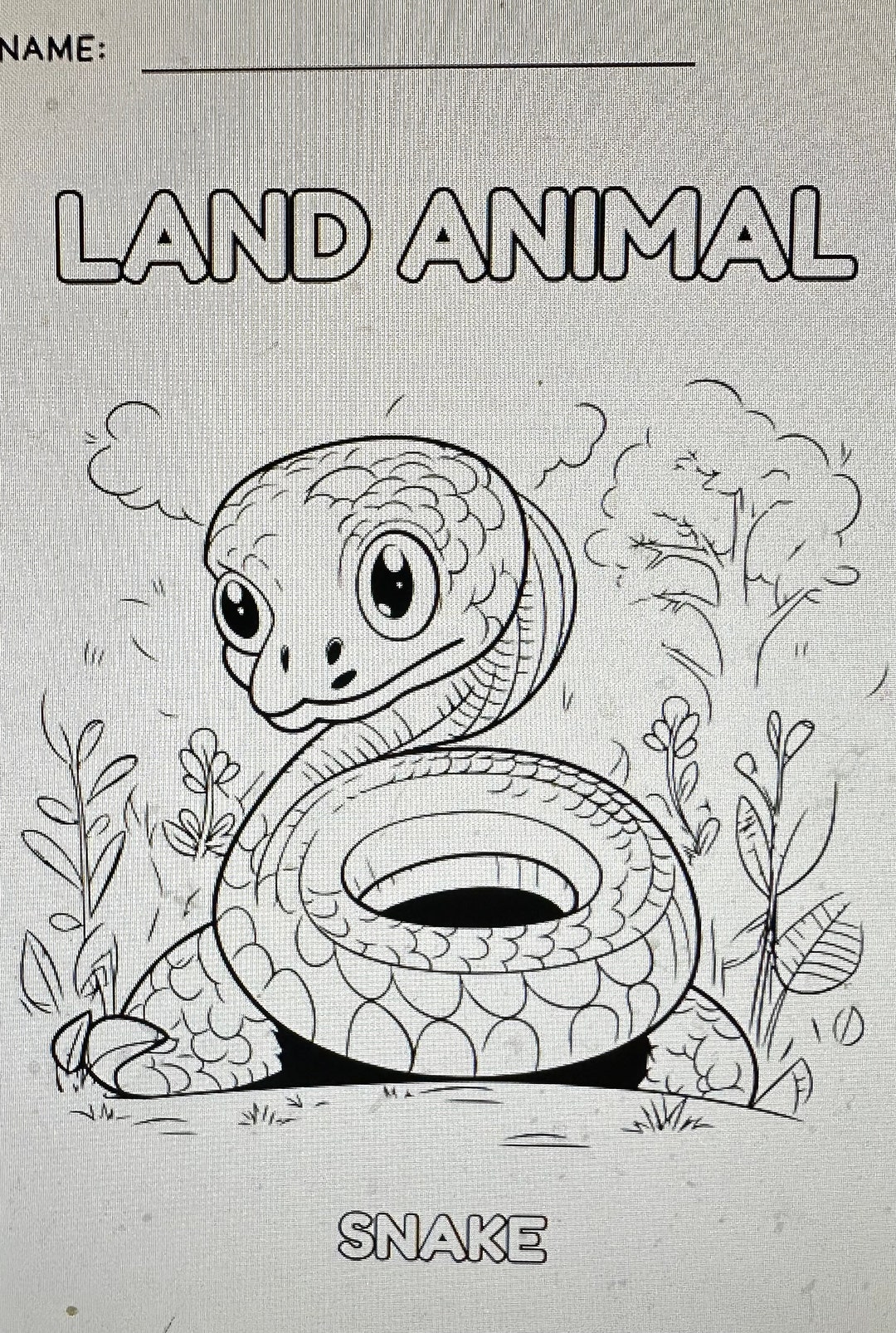 Land Animal Coloring Pages - Etsy