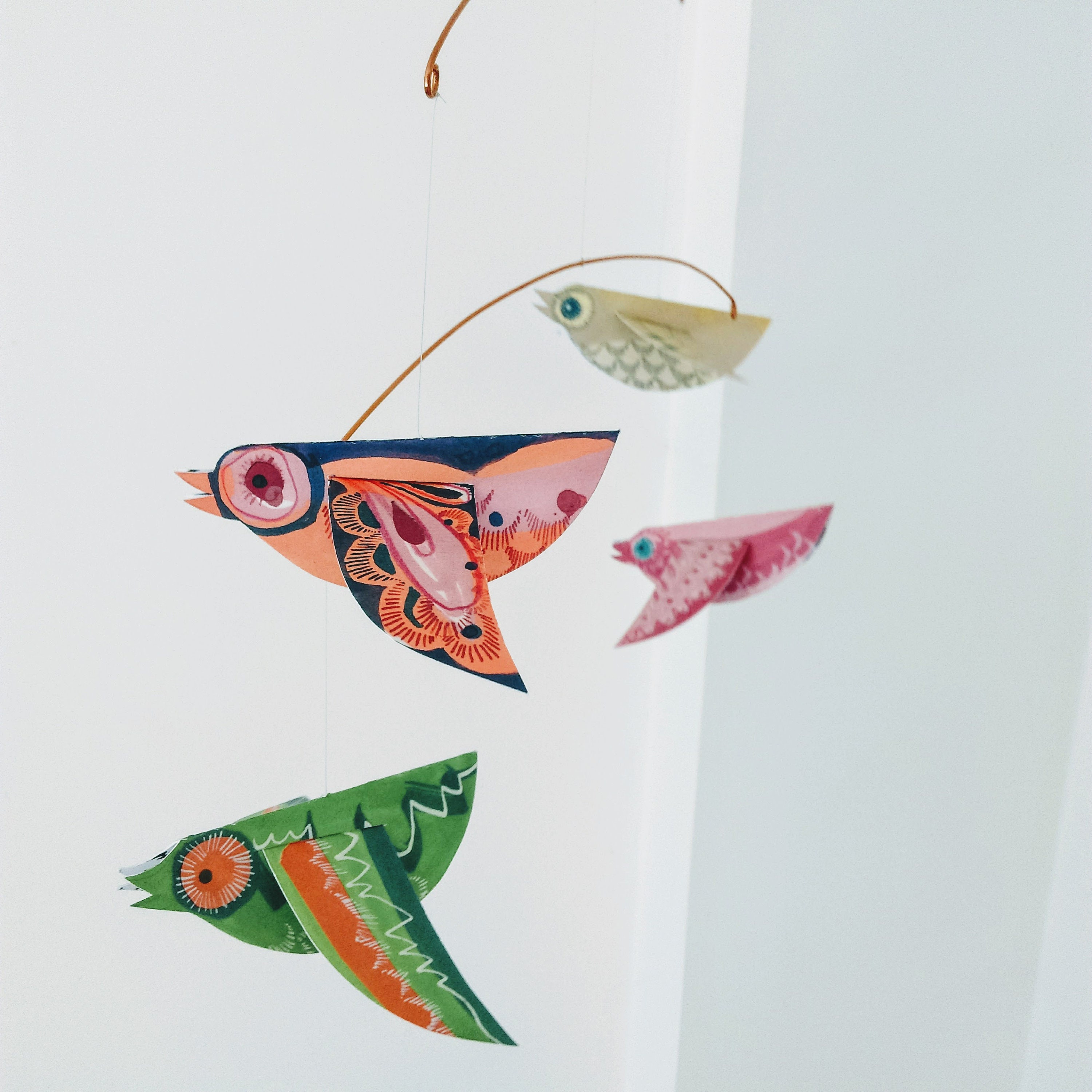Colourful Paper Birds Mobile - Etsy