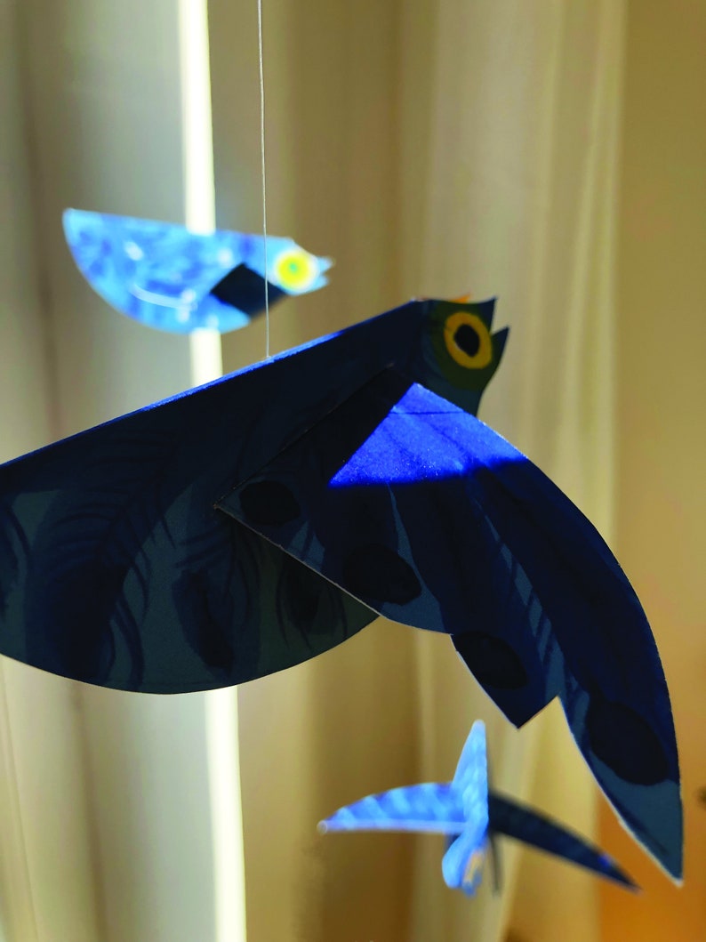 Bluebirds Paper Birds Mobile - Etsy